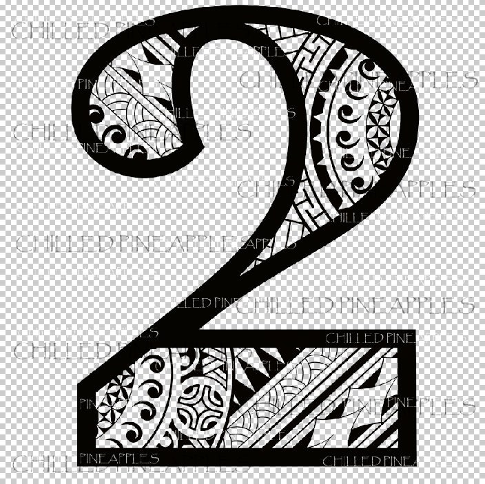 Digital Download Polynesian Tribal Number "2" Graphics - Pdf, Jpg, Png ...