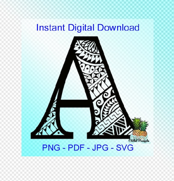 Digital Download Polynesian Tribal Letter a - Etsy