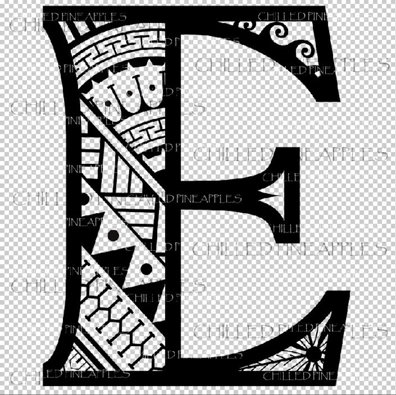 Digital Download Polynesian Tribal Letter "e" Graphics - Pdf, Jpg, Png ...