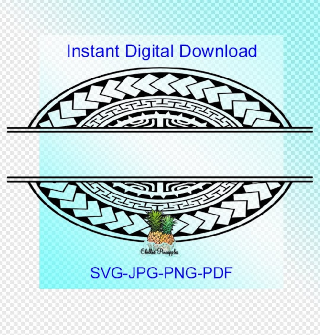 Digital Download - Polynesian Tribal Oval 2 Text Box Graphics - Pdf ...