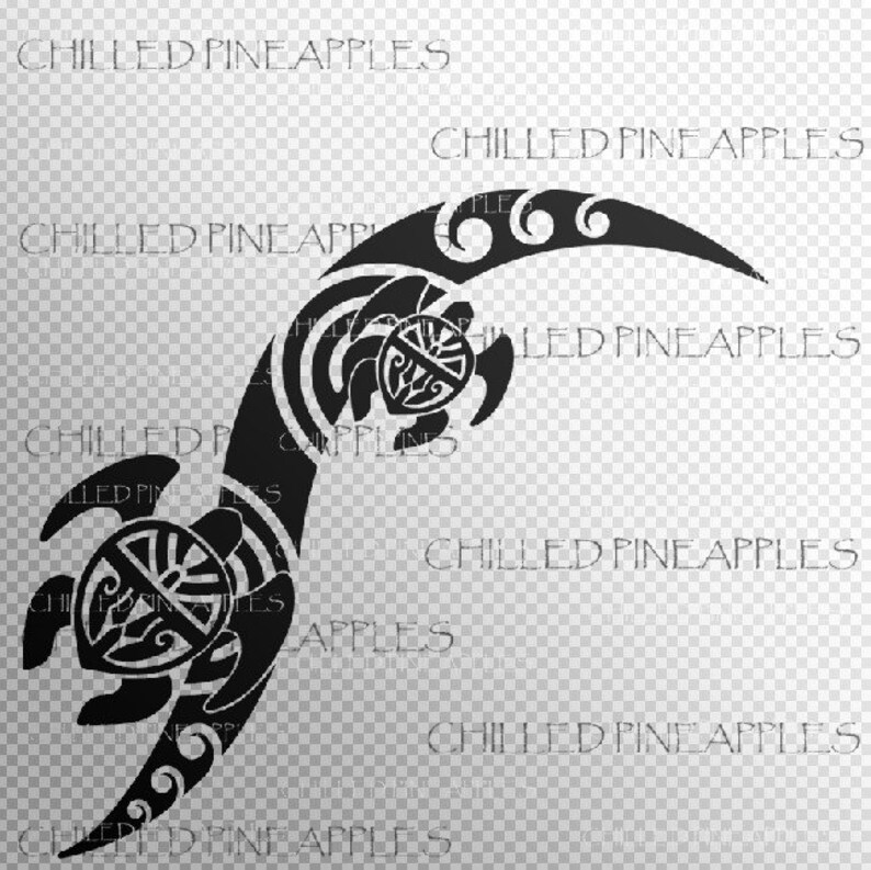 Digital Download Sea Turtle Honu Swirl Wave Polynesian Tribal Graphics ...