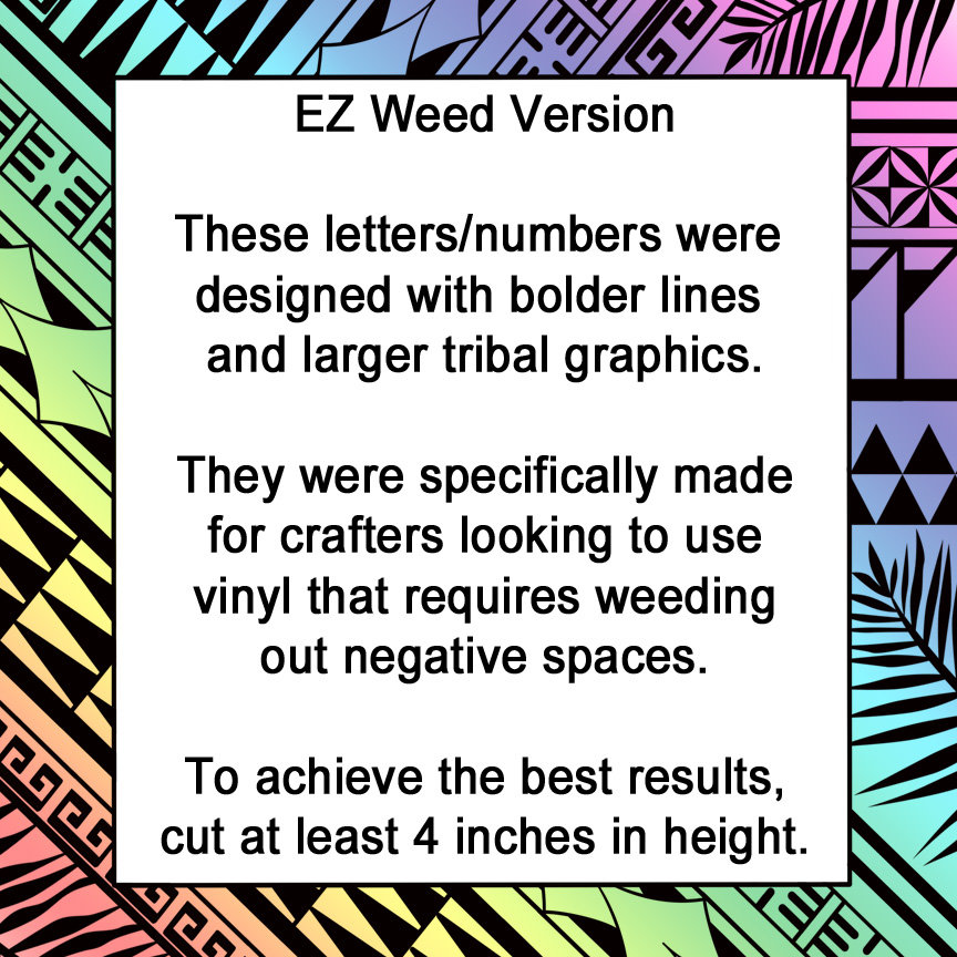Digital Download - EASY WEED Polynesian Tribal Number "7" Graphics ...