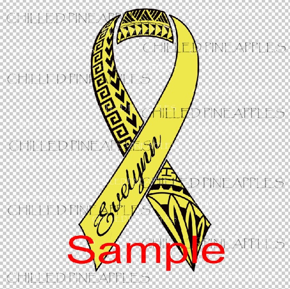 Digital Download Polynesian Tribal Cancer Awareness Ribbon | Etsy