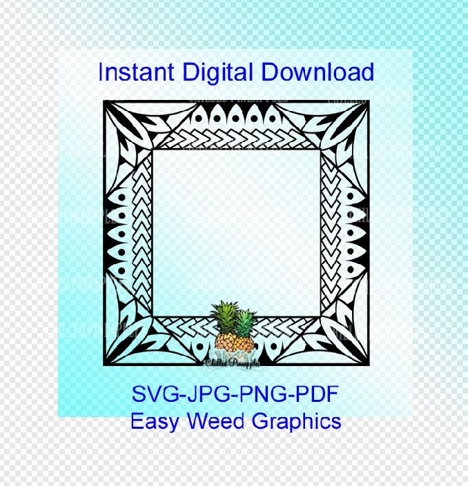 Digital Download Polynesian Tribal Square Frame Graphics - Pdf, Jpg ...