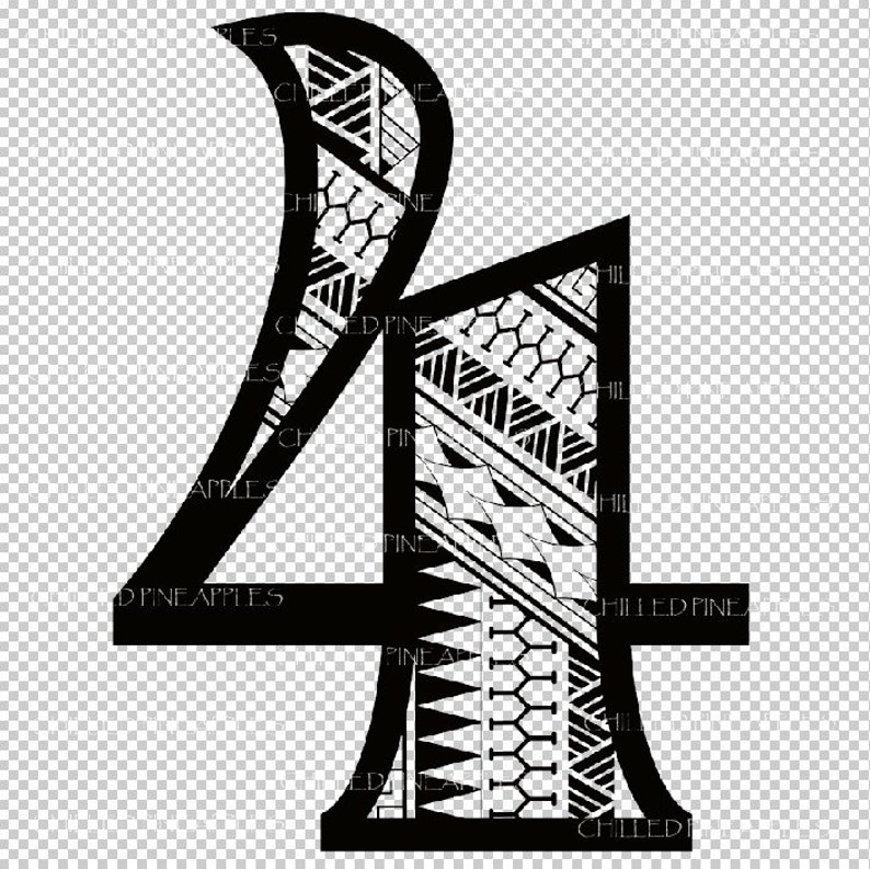 Digital Download Polynesian Tribal Number "4" Graphics - Pdf, Jpg, Png ...