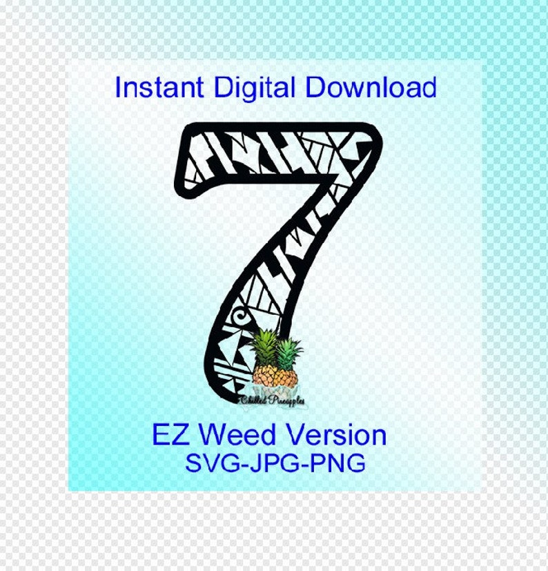 Digital Download - EASY WEED Polynesian Tribal Number "7" Graphics ...