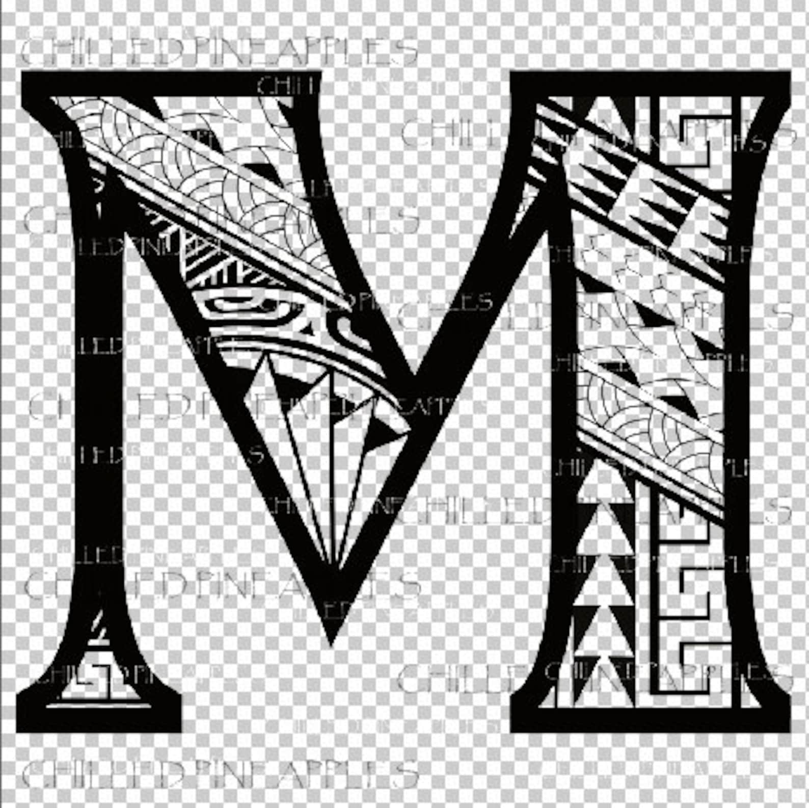 Téléchargement numérique Polynesian Tribal Letter « M » Graphics - pdf ...