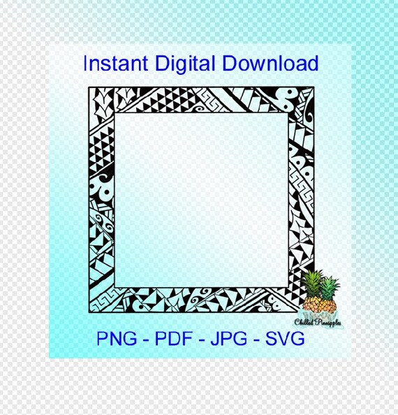 Digital Download Polynesian Tribal Square Frame Graphics | Etsy