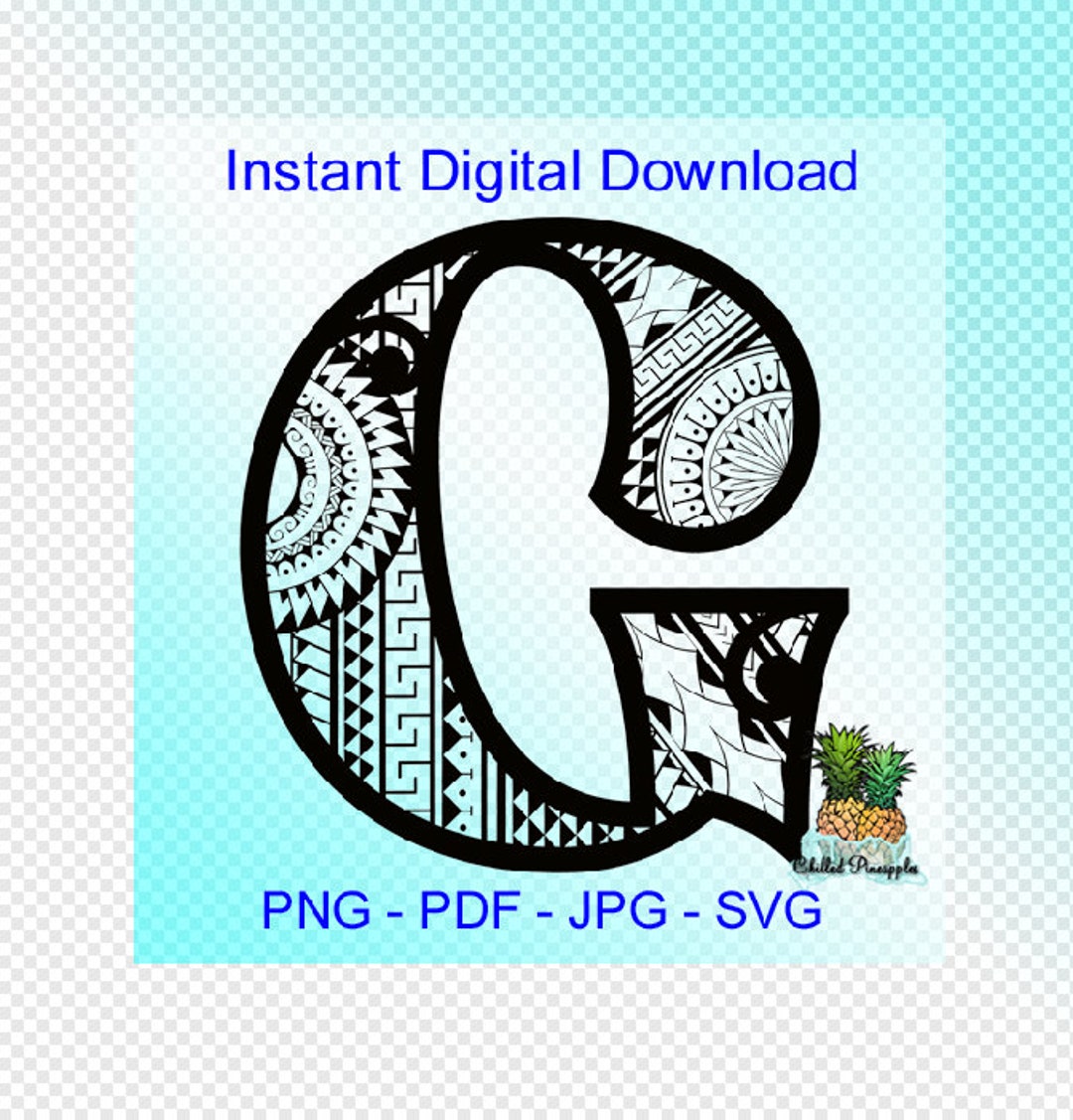 Digital Download Polynesian Tribal Letter "g" Graphics - Pdf, Jpg, Png ...