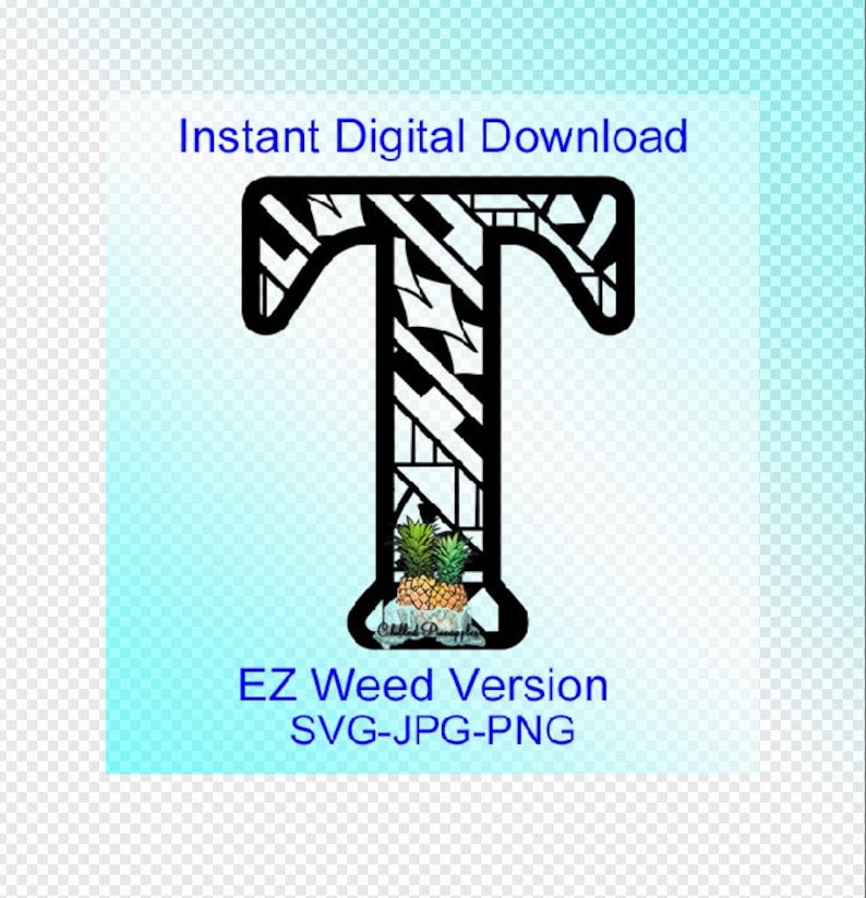 Digital Download EASY WEED Polynesian Tribal Letter t Graphics Jpg, Png ...