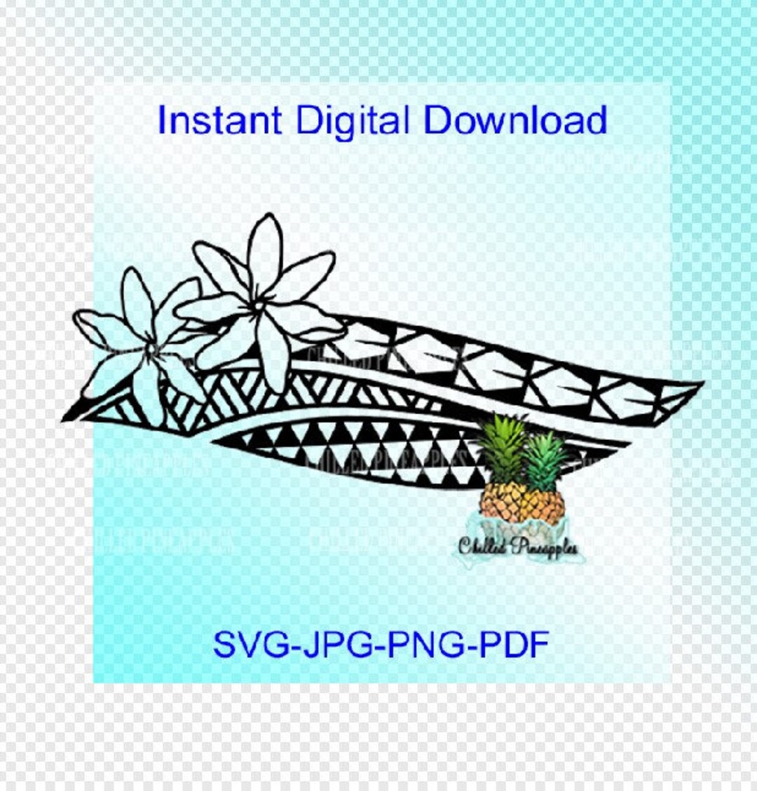 Digital Download Tiare Tahitian Gardenia Flowers Swirl Polynesian ...