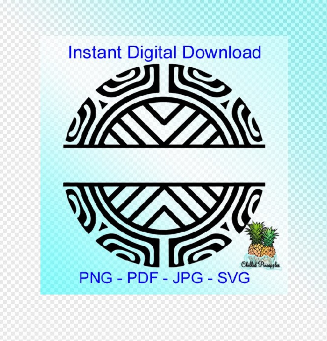 Digital Download - Polynesian Tribal Text Box Banner Graphics - Pdf ...