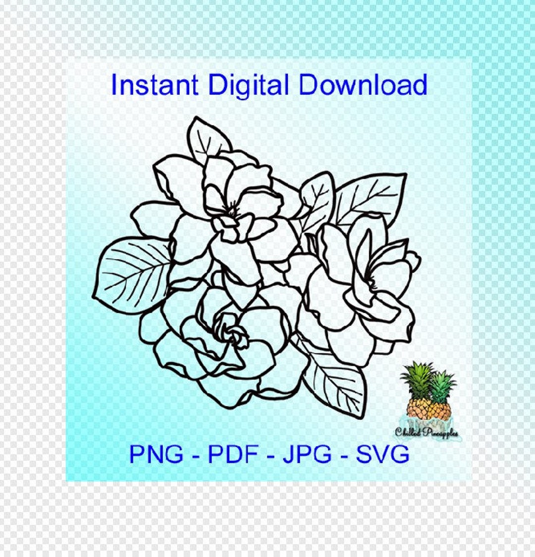 Digital Download - Tropical Island Flowers Gardenia Bunch Graphics ...