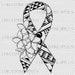 Digital Download - Polynesian Tribal & Plumeria Flowers Cancer ...