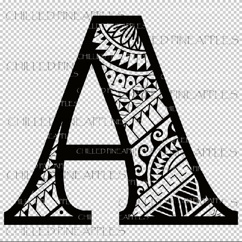 Digital Download Polynesian Tribal Letter "a" Graphics - Pdf, Jpg, Png ...