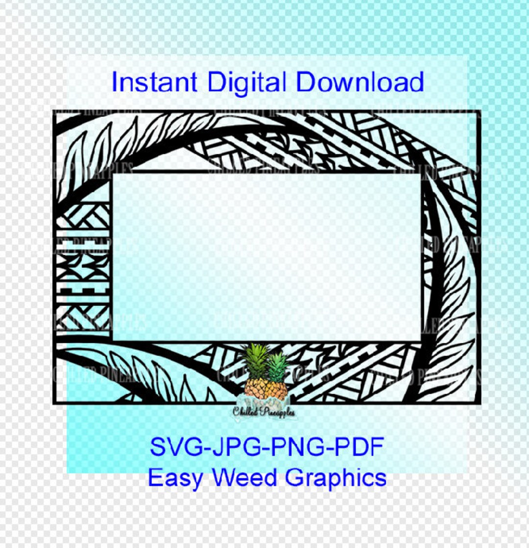 Digital Download Polynesian Tribal Rectangle Frame Graphics - Pdf, Jpg ...