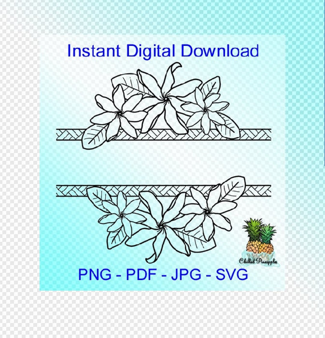 Digital Download Tiare Tahitian Gardenia With Tribal Text Box Banner ...