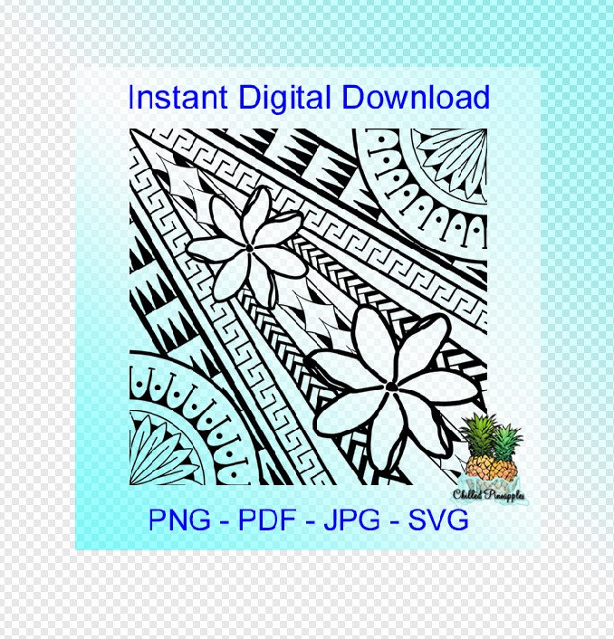 Digital Download Polynesian Tribal & Tiare Block Graphics - Etsy