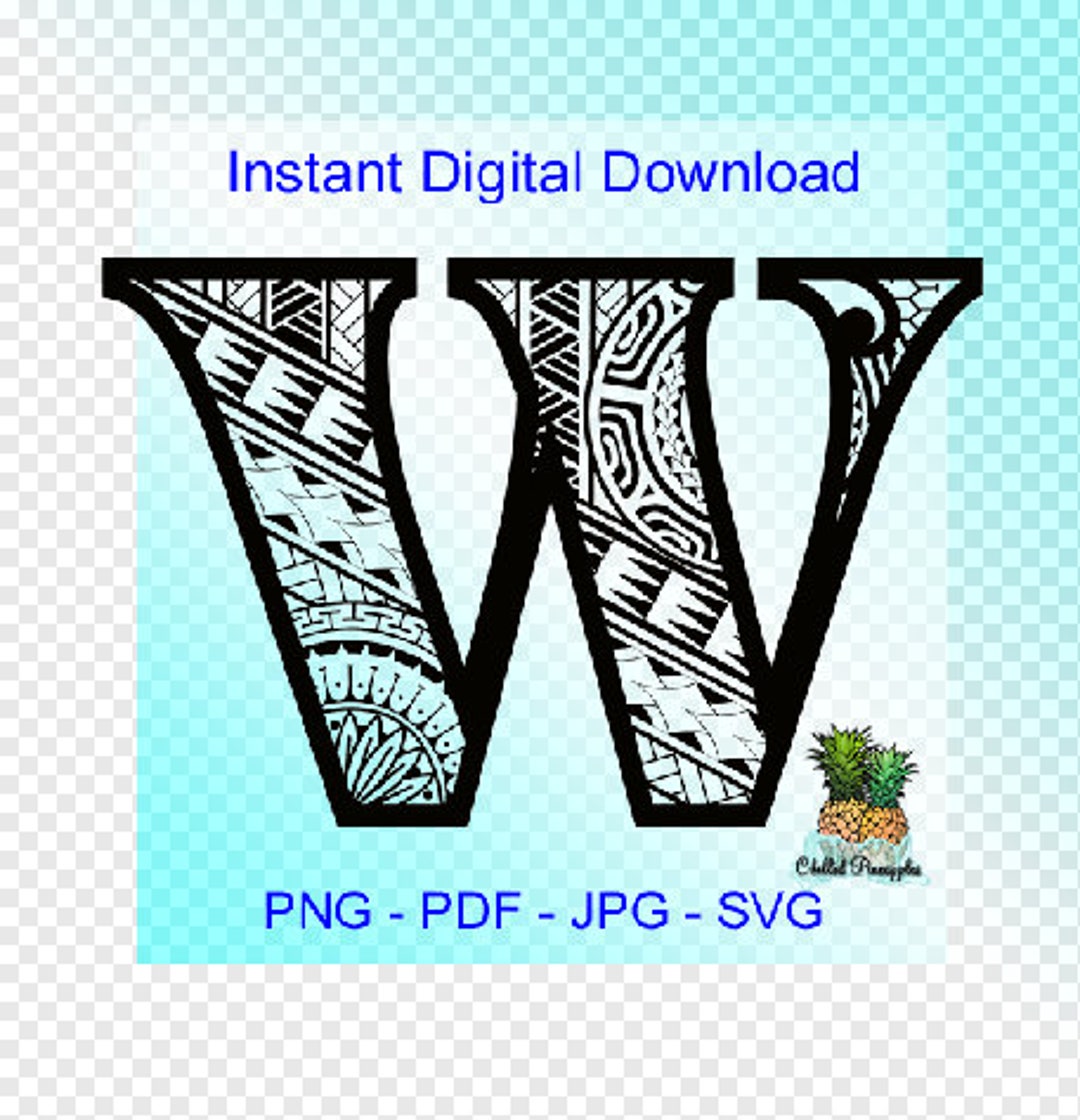 Digital Download Polynesian Tribal Letter "w" Graphics - Pdf, Jpg, Png ...