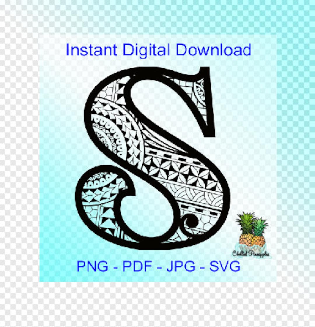 Digital Download Polynesian Tribal Letter "s" Graphics - Pdf, Jpg, Png ...