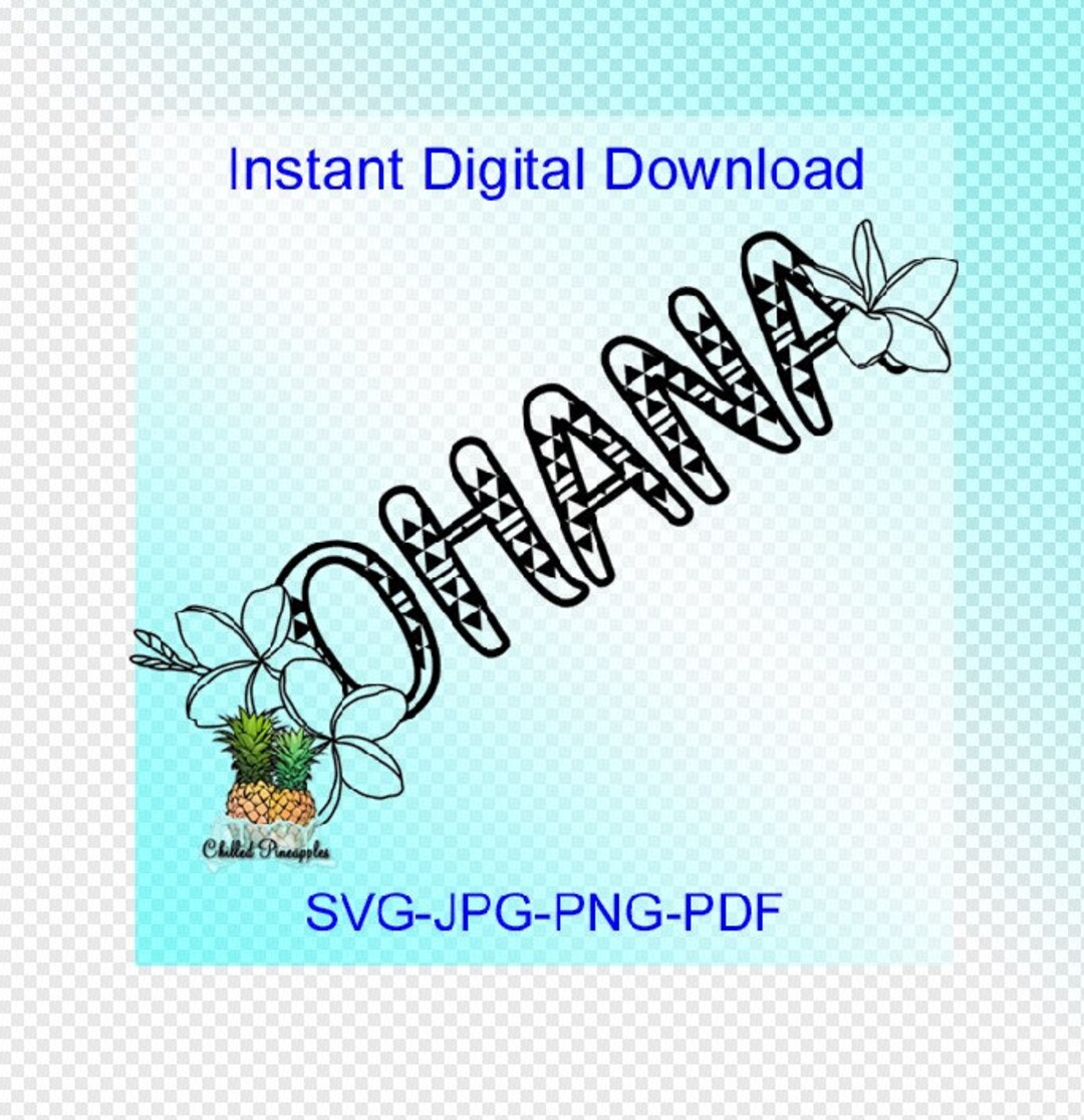 Digital Download "ohana" Plumeria & Tribal Graphics - Clipart, Clip Art ...