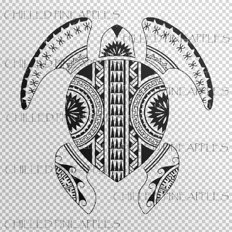 Digital Download - Sea Turtle, Honu 2 With Polynesian Tribal Graphics ...