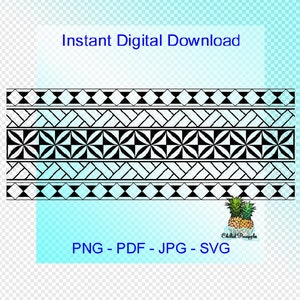 Polynesian Tribal Tapa Banner Graphics Single - Digital Download - Pdf ...
