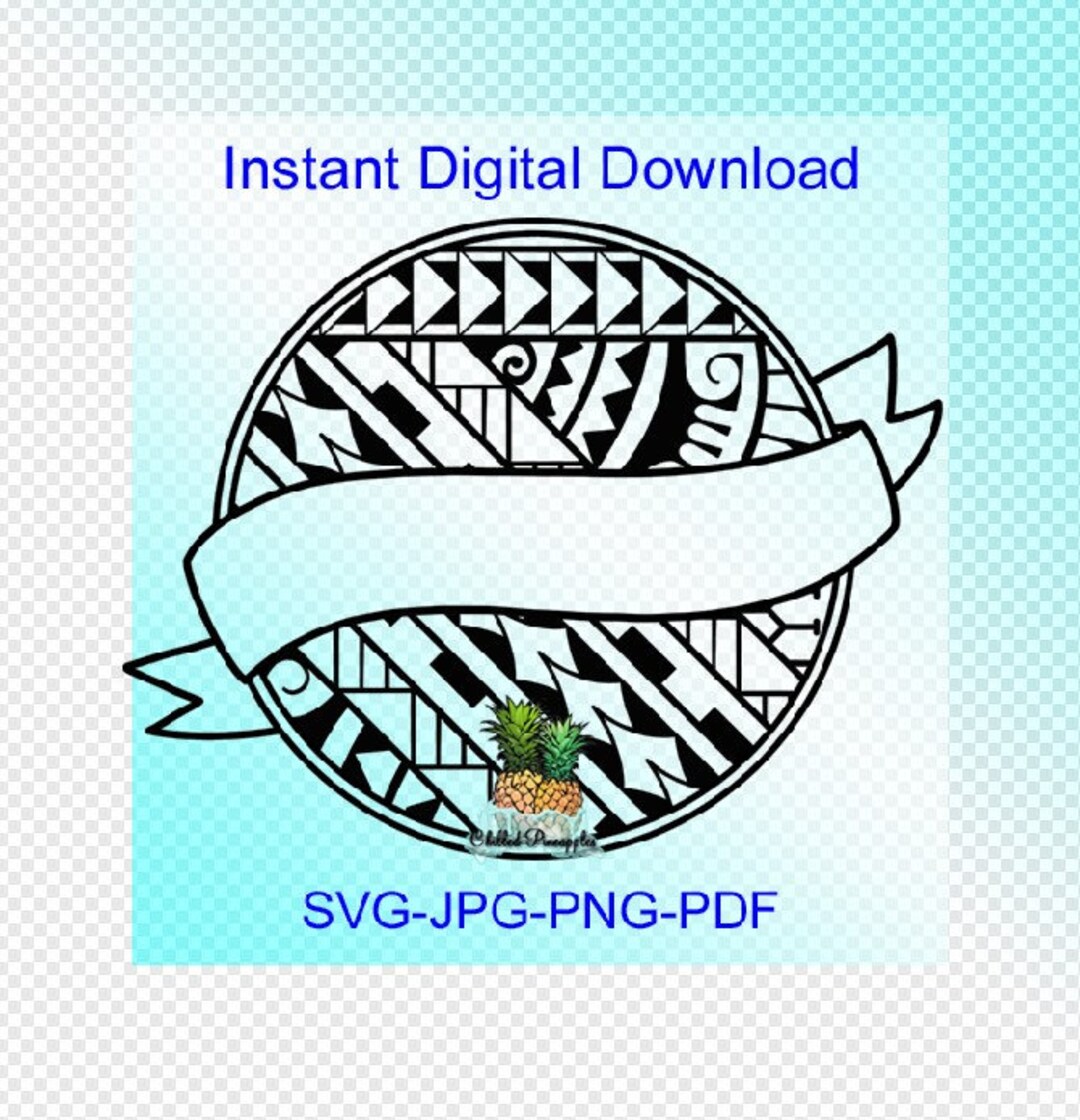 Digital Download - Polynesian Tribal Circle 9 Text Box, Banner ...