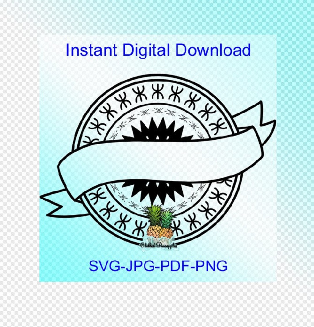 Digital Download - Polynesian Tribal Circle 8 Text Box, Banner ...