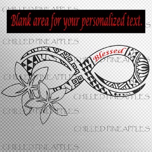 Digital Download Infinity Symbol With Plumeria Flowers and Polynesian ...