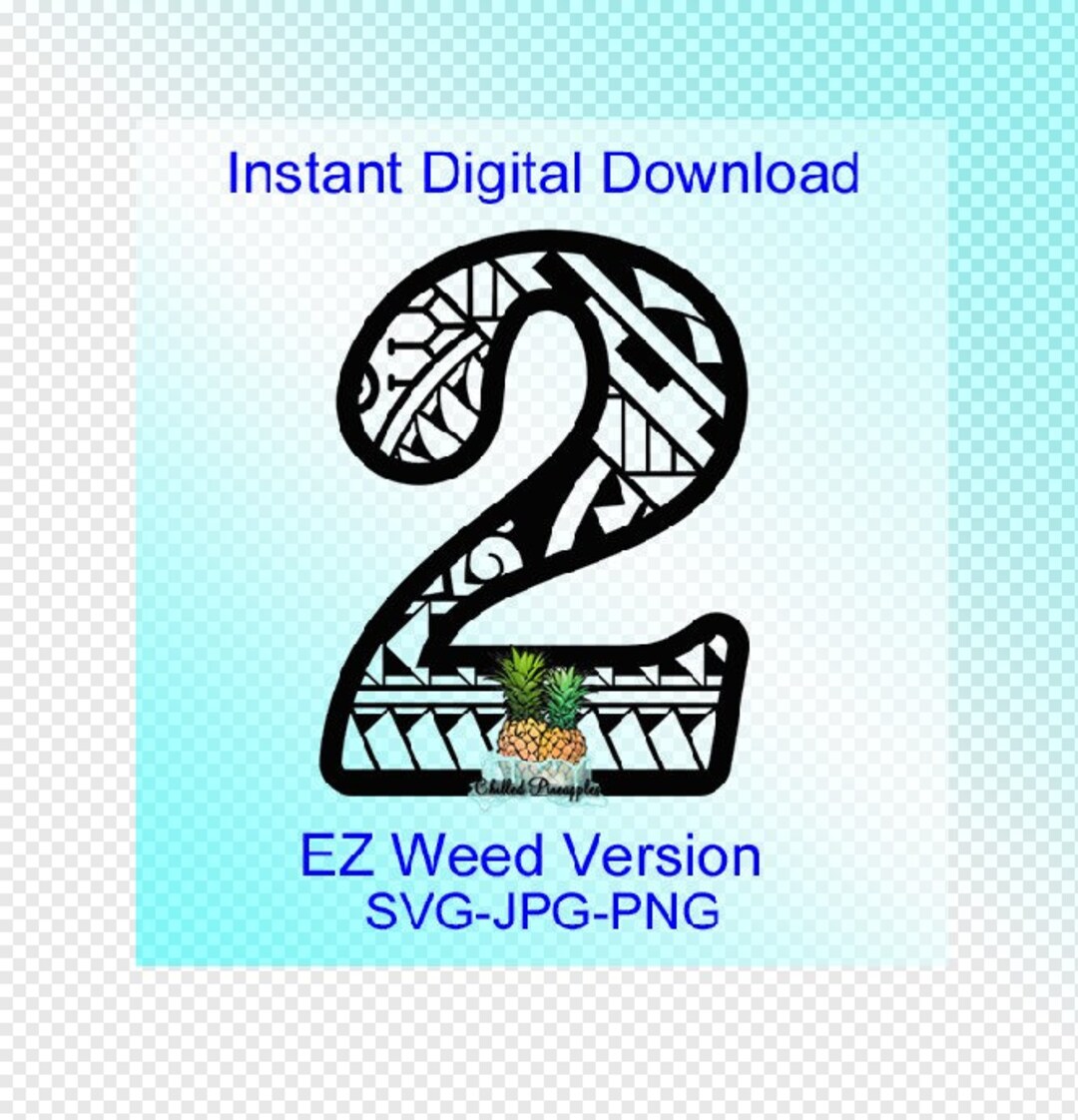 Digital Download - EASY WEED Polynesian Tribal Number "2" Graphics ...
