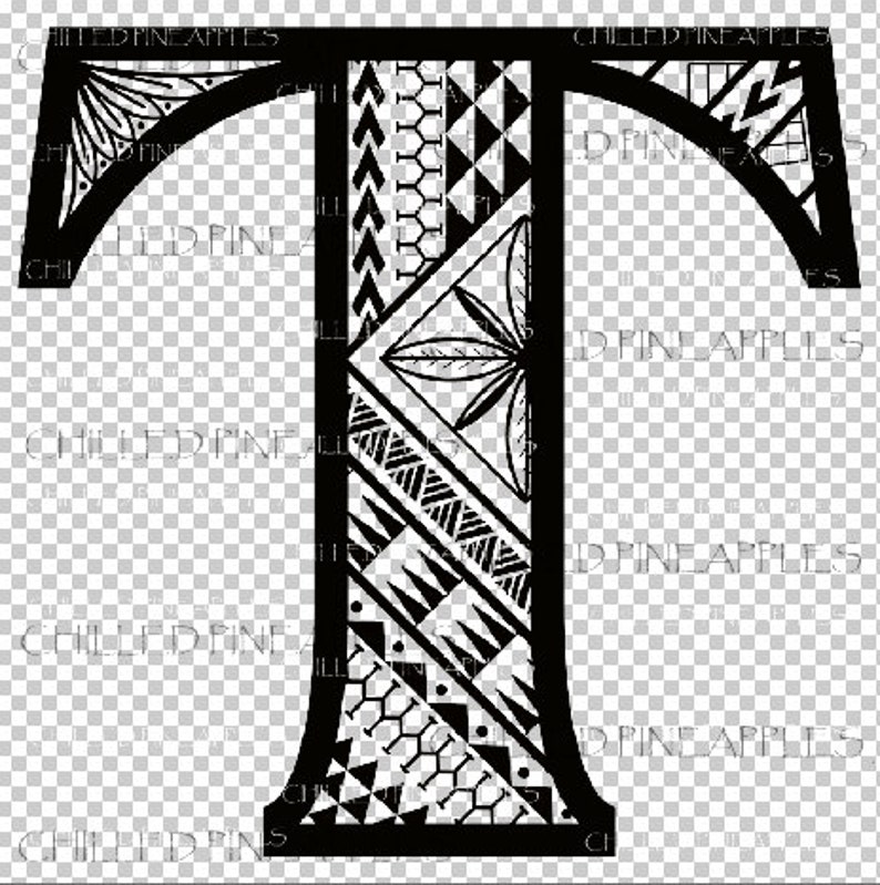 Digital Download Polynesian Tribal Letter "t" Graphics - Pdf, Jpg, Png ...