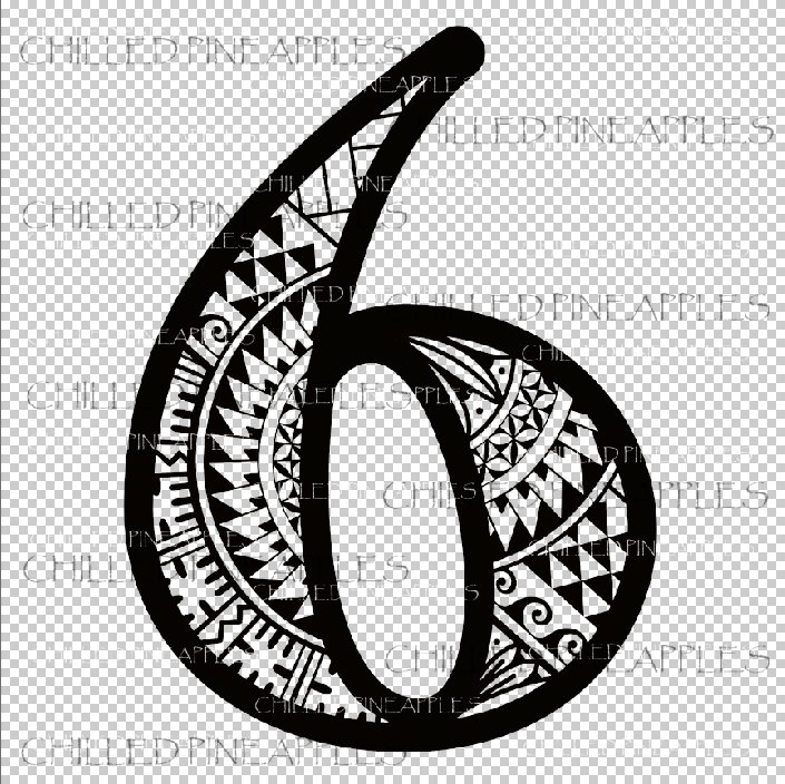 Digital Download Polynesian Tribal Number "6" Graphics - Pdf, Jpg, Png ...