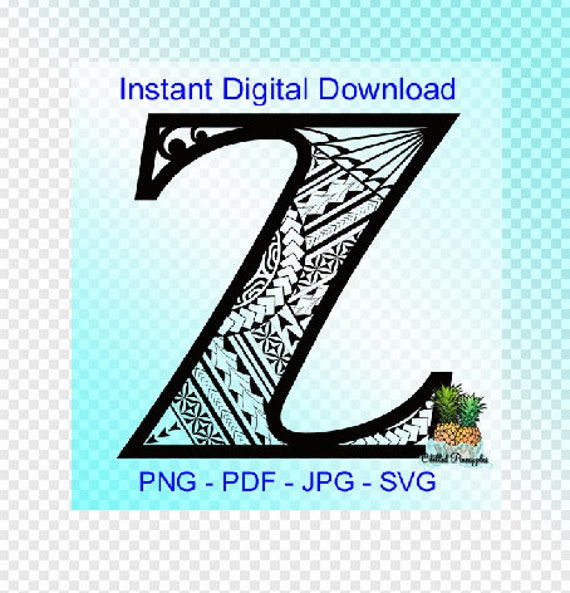Digital Download Polynesian Tribal Letter z | Etsy
