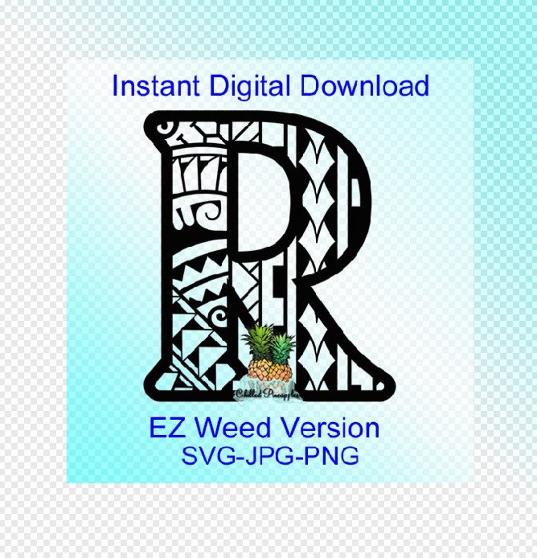 Digital Download - EASY WEED Polynesian Tribal Letter "r" Graphics ...