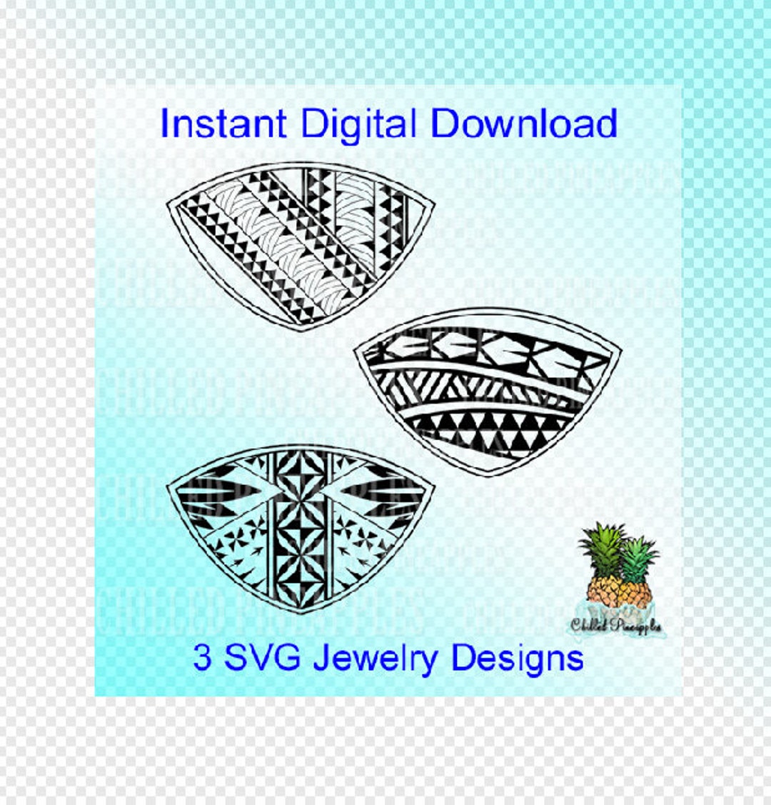 Digital Download Polynesian Tribal Jewelry Graphics SVG Earrings Zipper ...