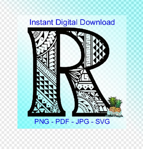 Digital Download Polynesian Tribal Letter r | Etsy