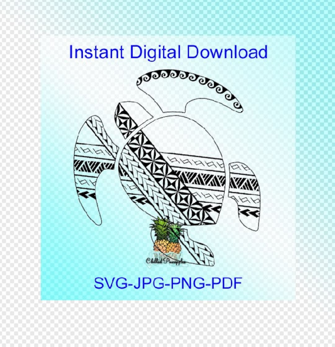 Digital Download - Sea Turtle, Honu 3 With Polynesian Tribal Graphics ...