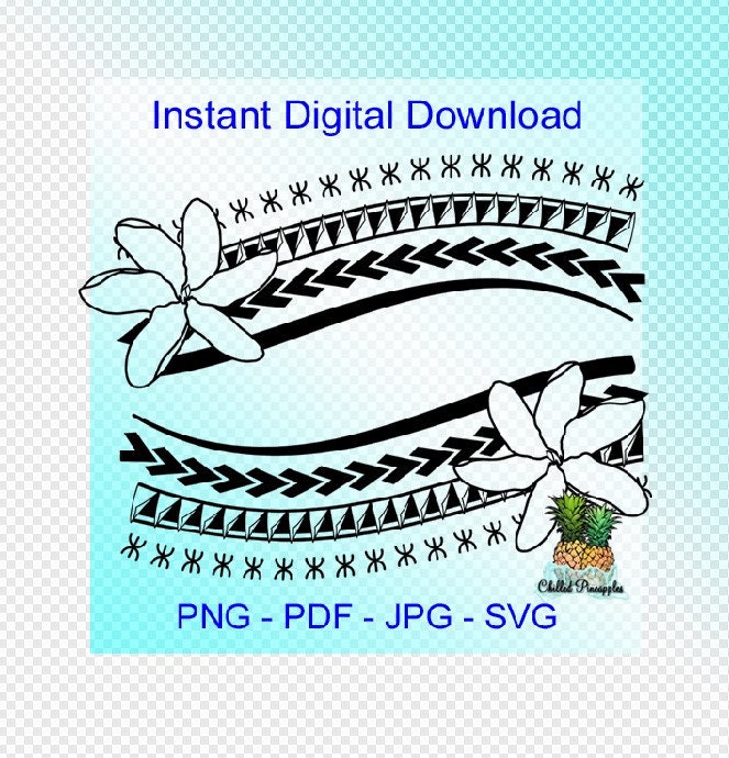 Digital Download Polynesian Tribal & Tiare Text Box Banner Graphics Pdf ...