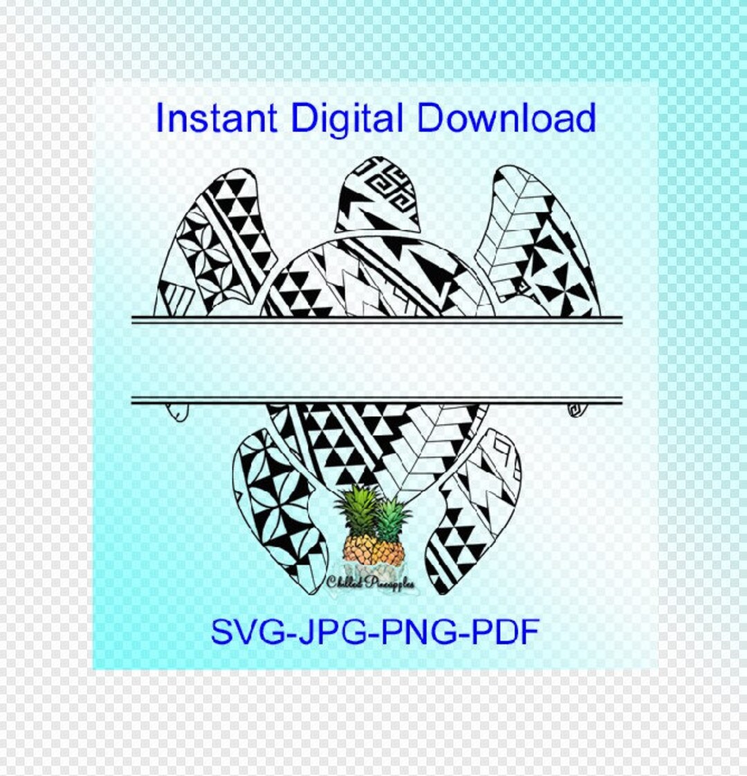 Digital Download - Sea Turtle, Honu 2 and Polynesian Tribal Text Box ...