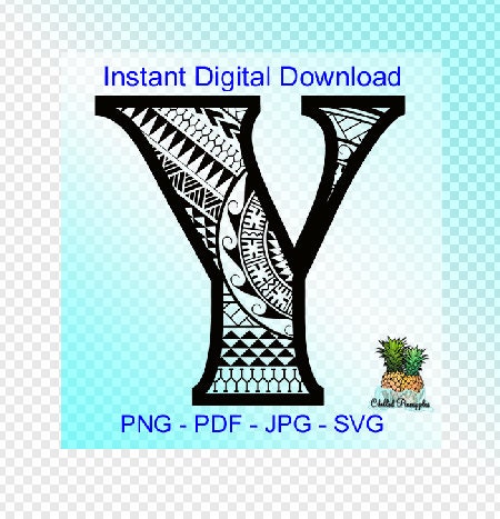 Digital Download Polynesian Tribal Letter "y" Graphics - Pdf, Jpg, Png ...