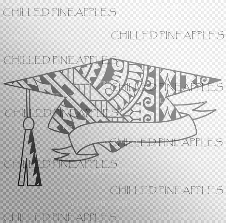 Digital Download Graduation Cap With Polynesian Tribal and - Etsy