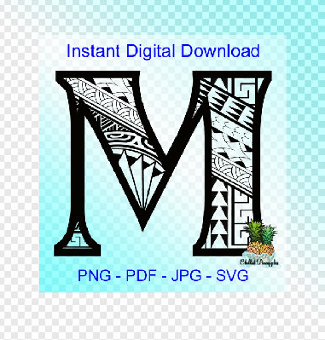 Digital Download Polynesian Tribal Letter "m" Graphics - Pdf, Jpg, Png ...