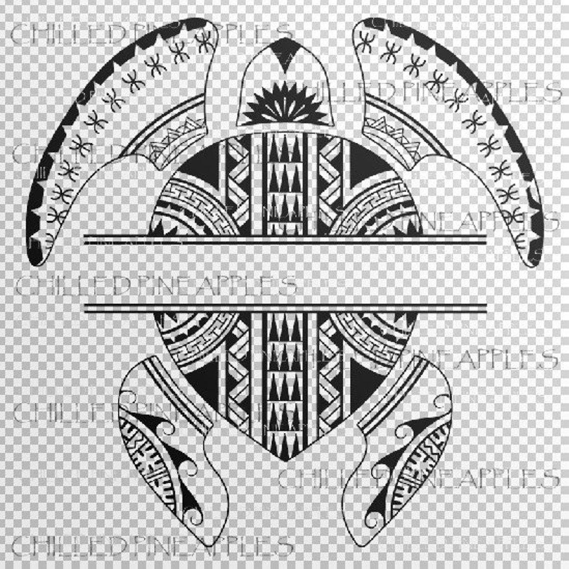 Digital Download - Sea Turtle, Honu 3 and Polynesian Tribal Text Box ...