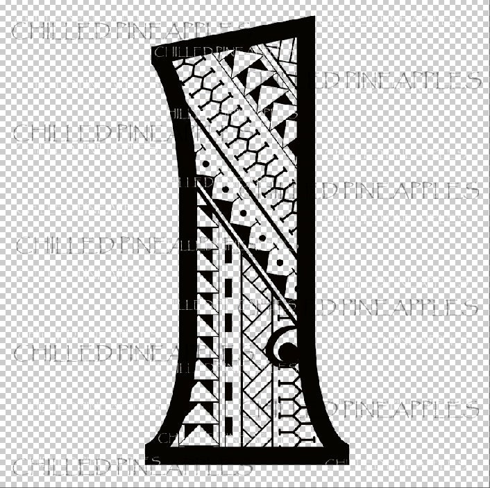 Digital Download Polynesian Tribal Number "1" Graphics - Pdf, Jpg, Png ...