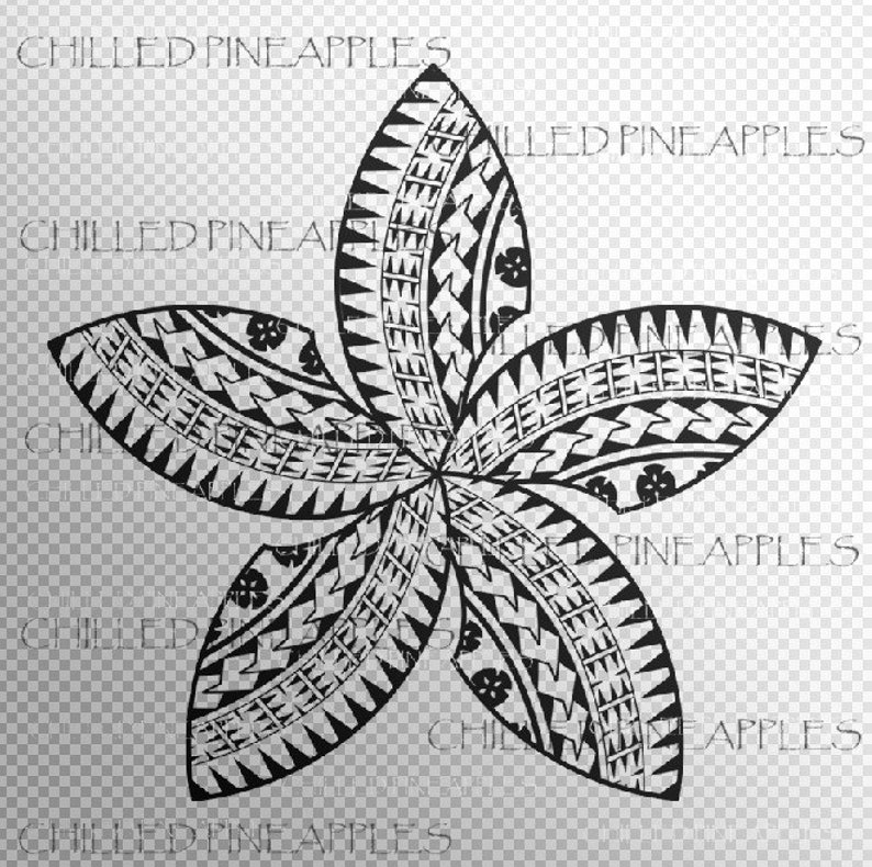 Digital Download Plumeria Flower V4 With Polynesia Tribal - Etsy