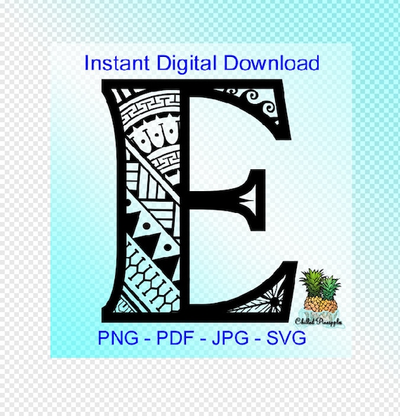 Digital Download Polynesian Tribal Letter e - Etsy