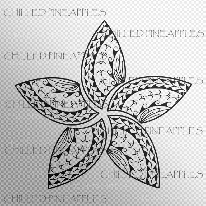 Digital Download Plumeria Flower 1 With Polynesia Tribal - Etsy