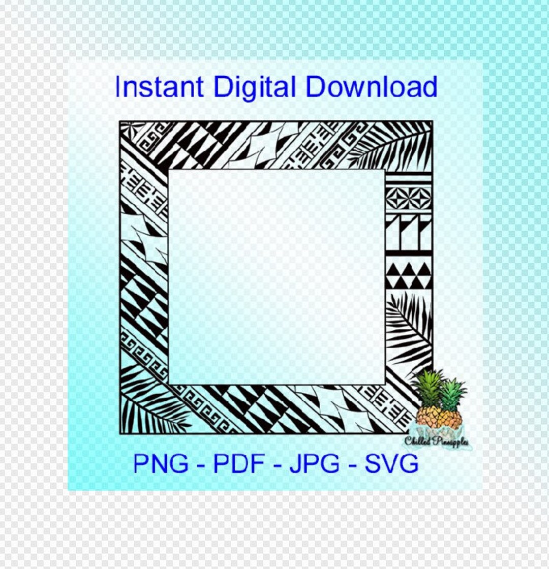 Digital Download Polynesian Tribal Square Frame 2 Graphics - Pdf, Jpg ...