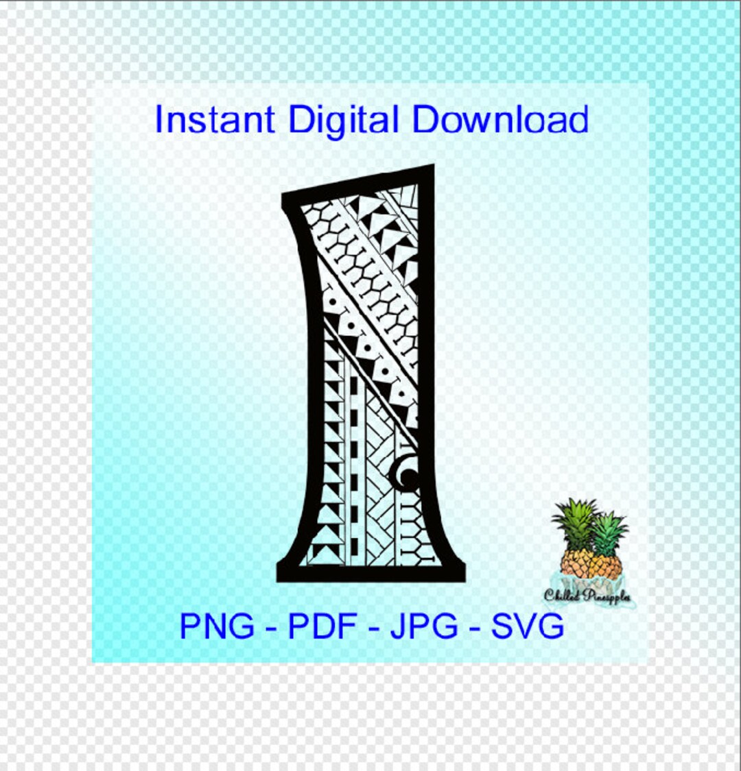 Digital Download Polynesian Tribal Number "1" Graphics - Pdf, Jpg, Png ...